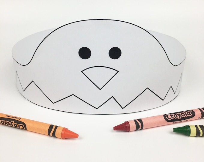 Chick Paper Crown COLOR YOUR OWN Printable - Etsy