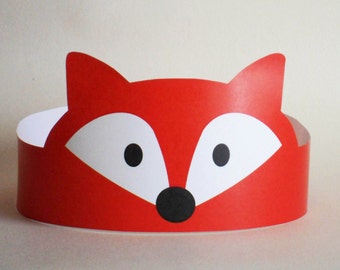 Fox Paper Crown - Printable, Coloring Crown, Coloring Face Mask, Crown ...