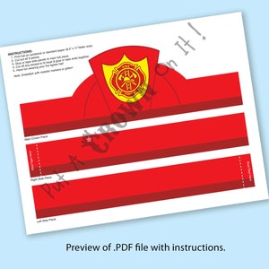 Fire Fighter Paper Crown - Printable - Etsy