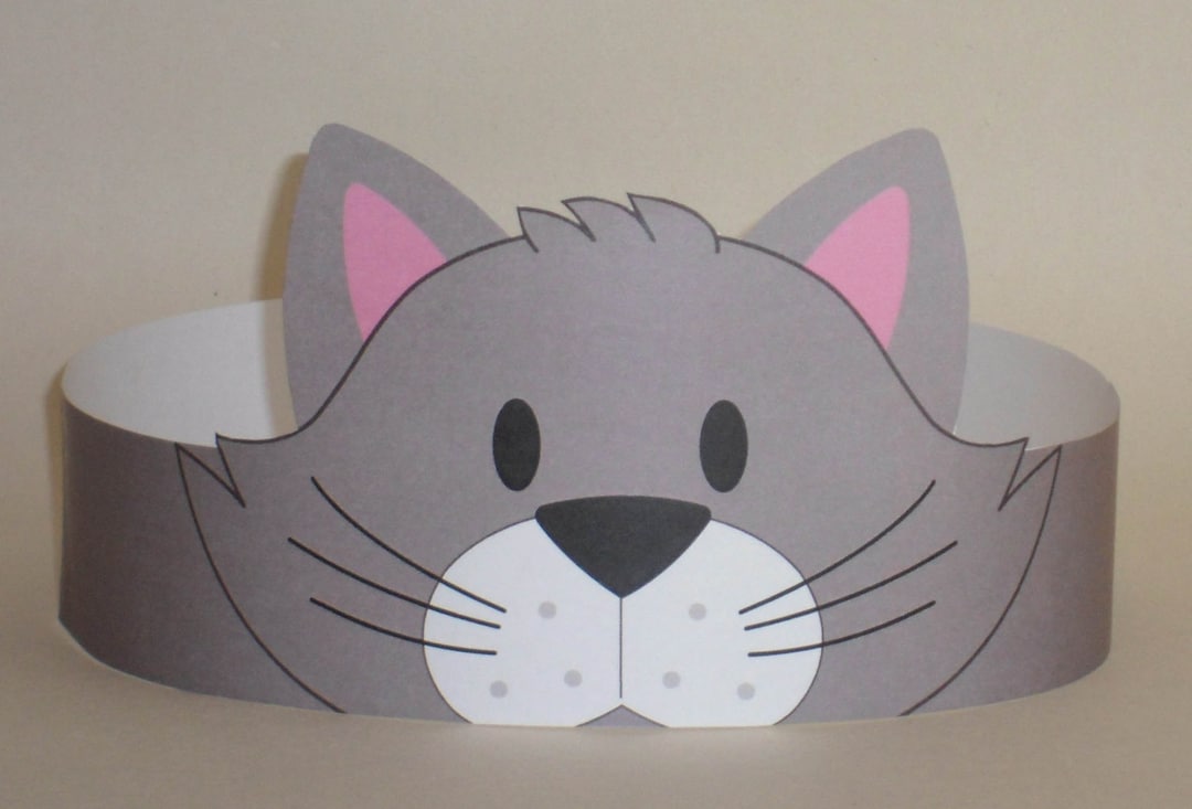 Cat (gray) Crown - Printable - Etsy