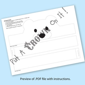 Polar Bear Crown - Printable - Etsy