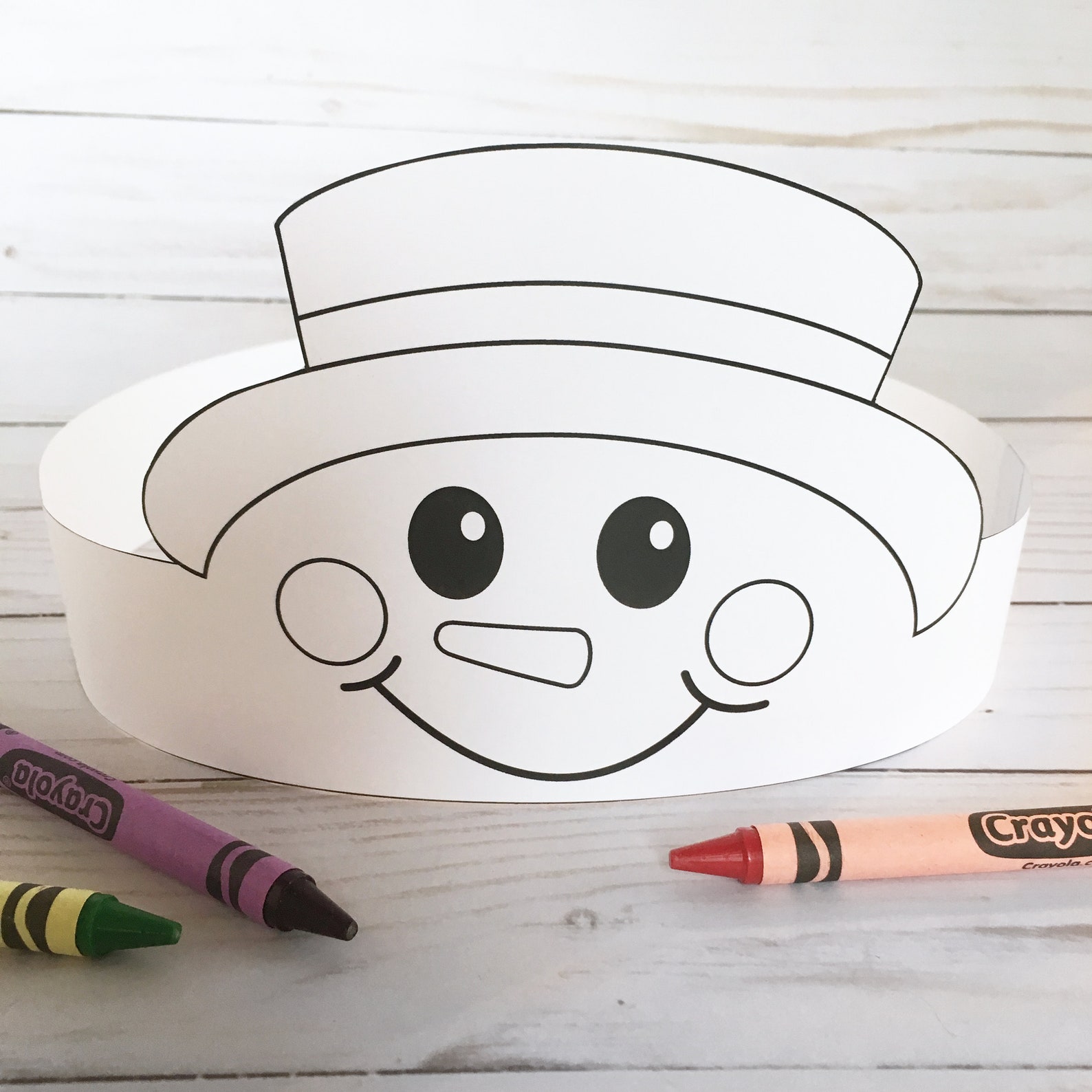 Snowman Paper Crown COLOR YOUR OWN - Printable - Etsy