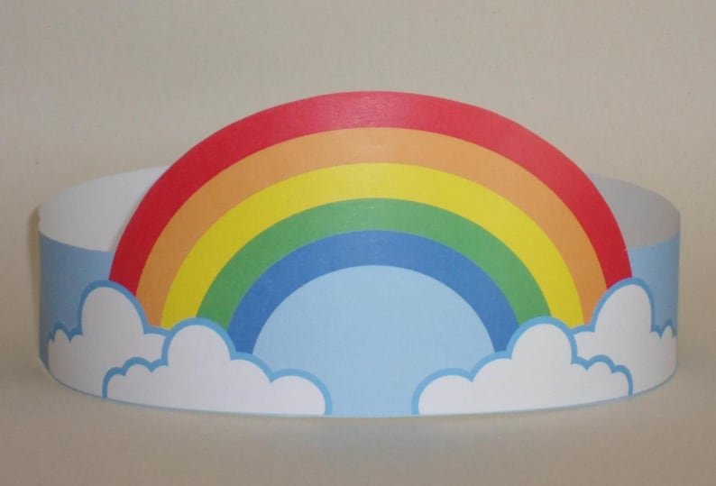 Rainbow Paper Crown - Printable - Etsy