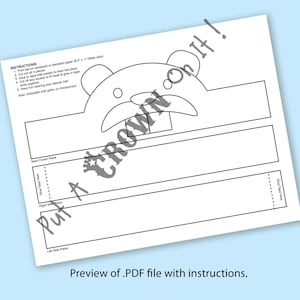 Beaver Paper Crown COLOR YOUR OWN - Printable - Etsy