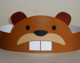 Beaver Paper Crown - Printable, Crown Template, Animal Headband, Animal ...