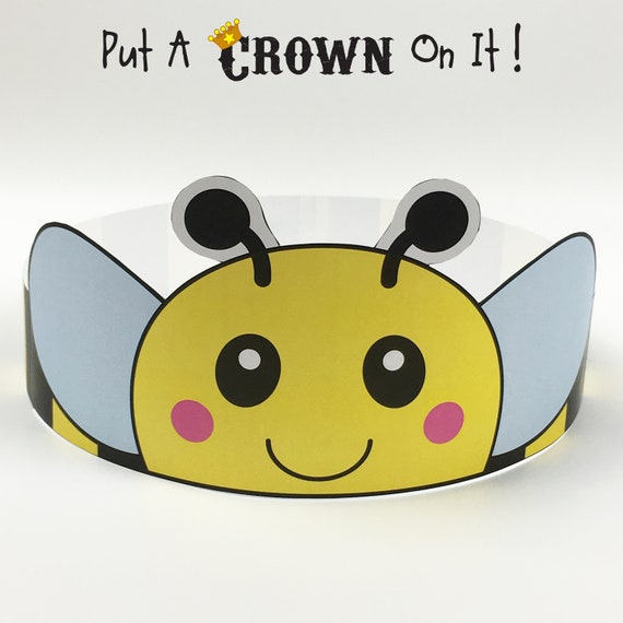 Bee Paper Crown Printable - Etsy