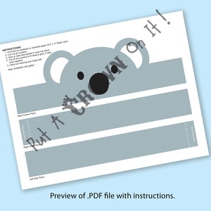 Koala Paper Crown - Printable - Etsy