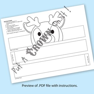 Reindeer Paper Crown COLOR YOUR OWN - Printable - Etsy
