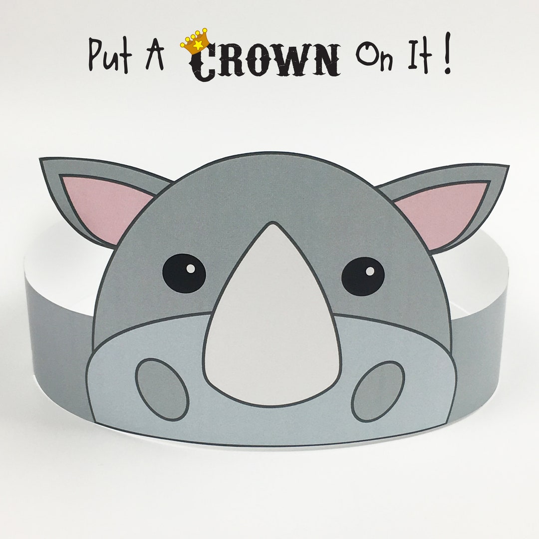 Rhino Paper Crown - Printable - Etsy