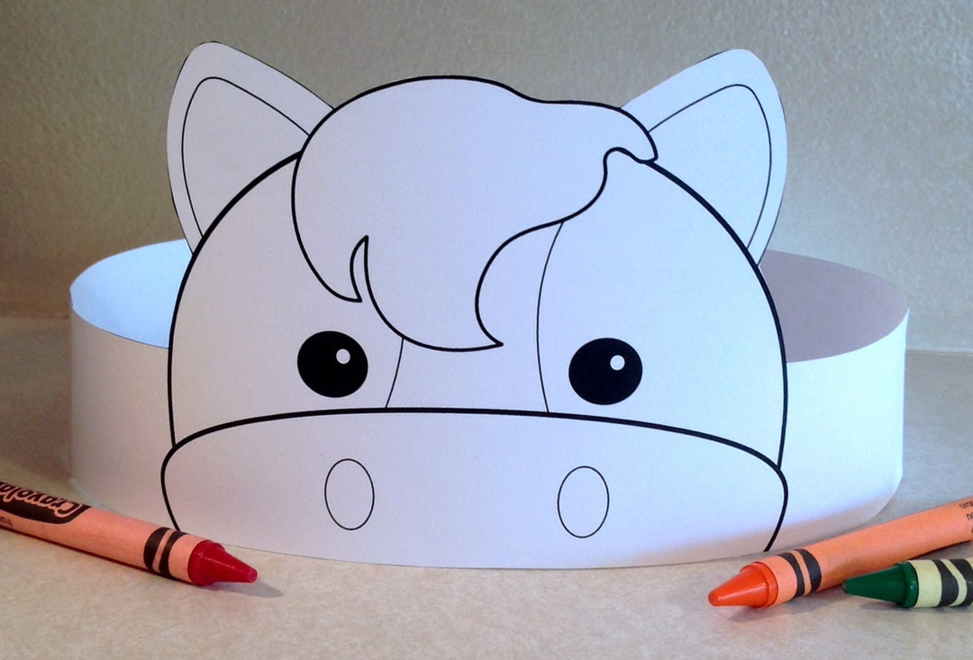 Pony Paper Crown COLOR YOUR OWN - Printable - Etsy