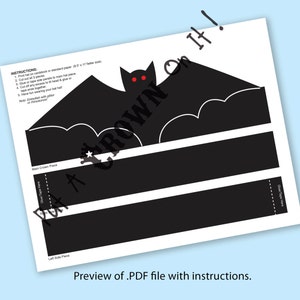 Bat Paper Crown - Printable - Etsy