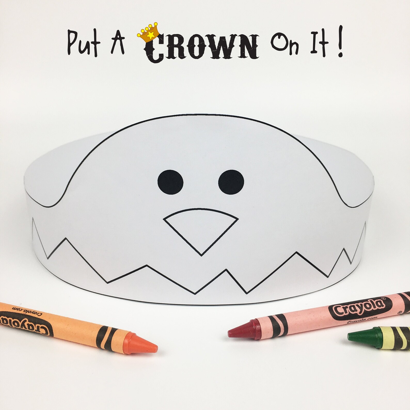 Chick Paper Crown COLOR YOUR OWN Printable - Etsy