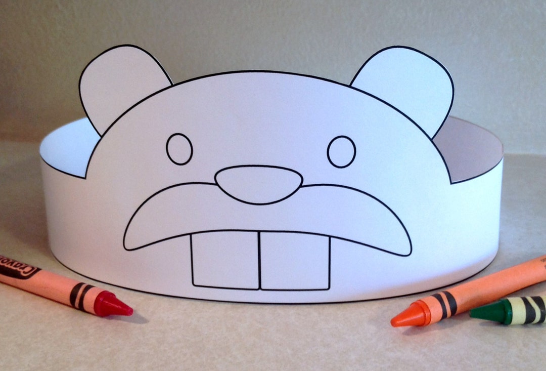 Beaver Paper Crown COLOR YOUR OWN - Printable - Etsy