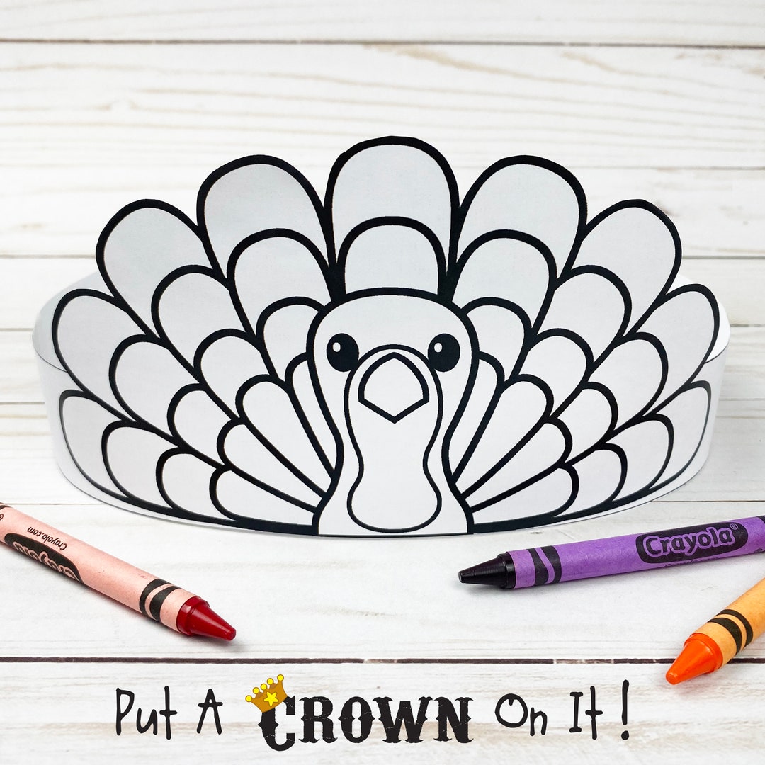 Turkey Paper Crown COLOR YOUR OWN - Printable - Etsy