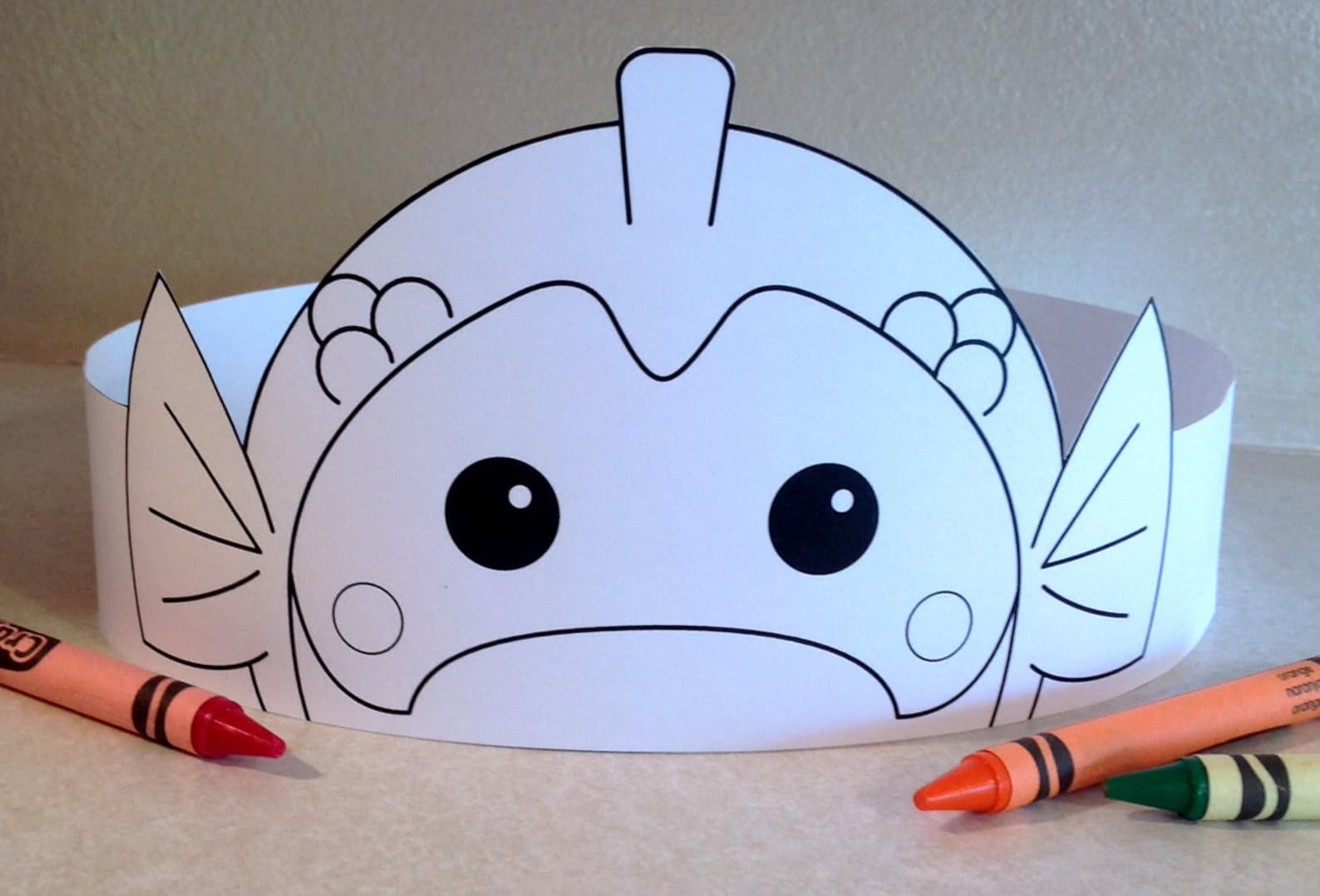 Goldfish Paper Crown COLOR YOUR OWN Printable | Etsy