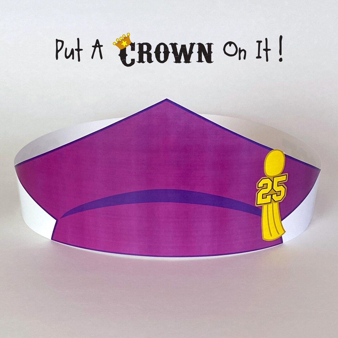 Grad Cap Purple Paper Crown - Printable - Etsy