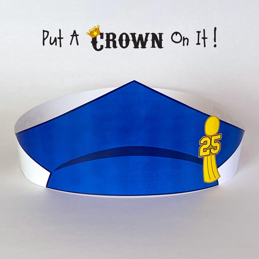Grad Cap Blue Paper Crown - Printable - Etsy