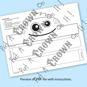 Monster Spot Crown COLOR YOUR OWN - Printable - Etsy