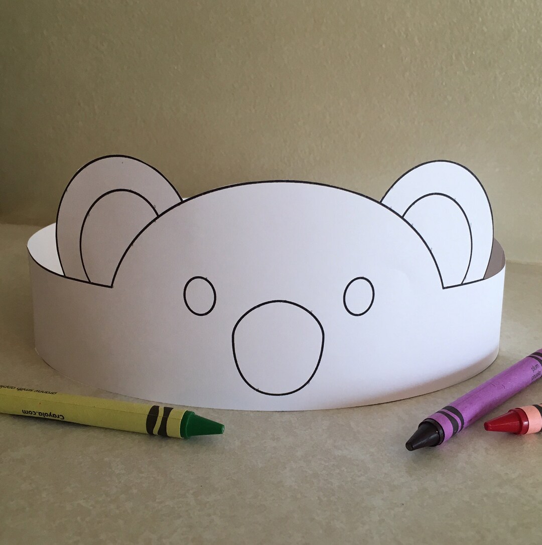 Koala Paper Crown COLOR YOUR OWN - Printable - Etsy