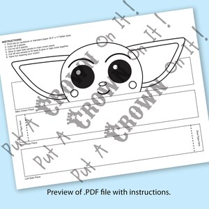 Baby Alien Crown COLOR YOUR OWN - Printable - Etsy