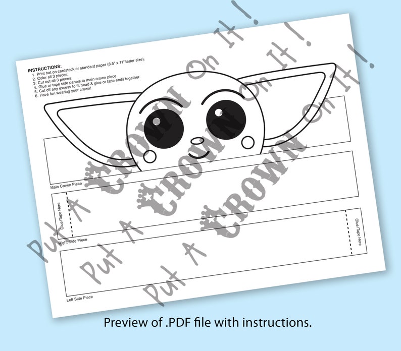 Baby Alien Crown COLOR YOUR OWN Printable - Etsy