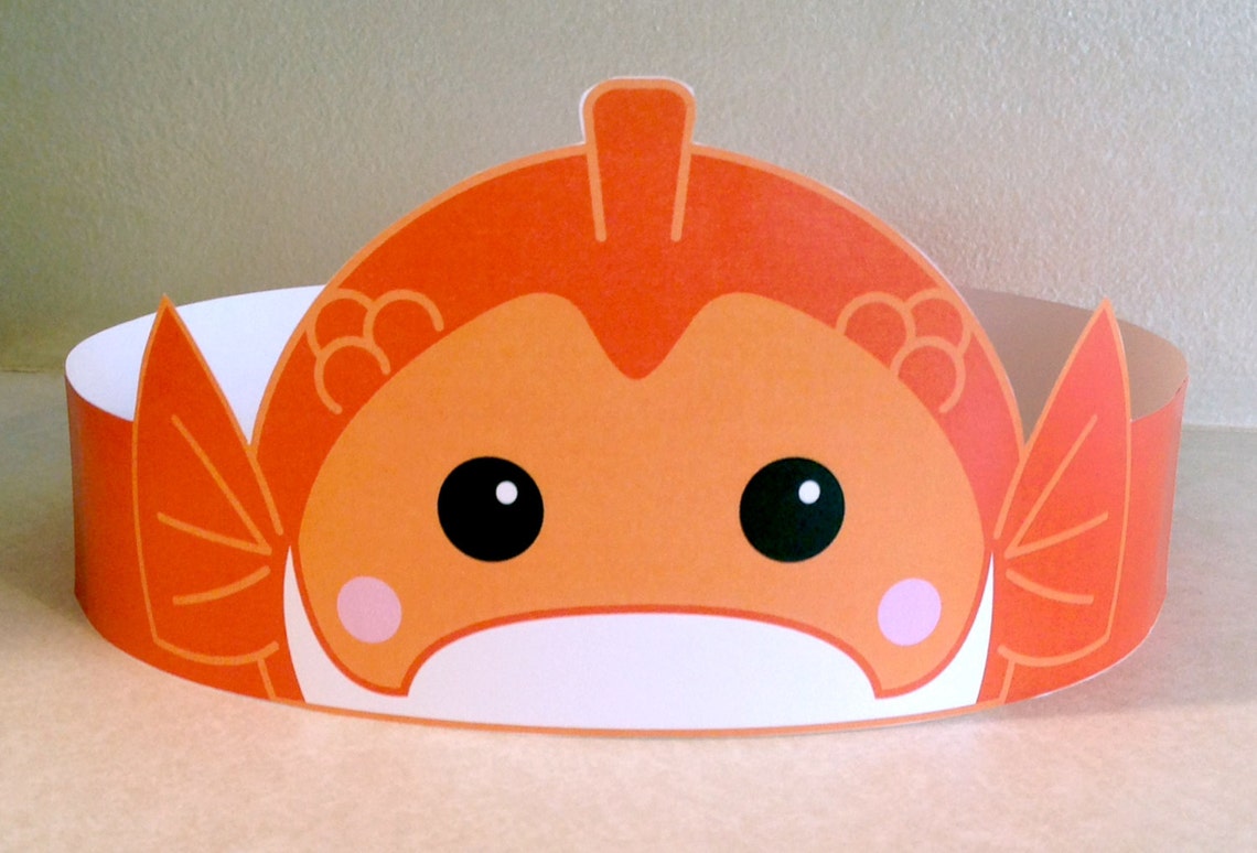 Goldfish Paper Crown Printable - Etsy Australia