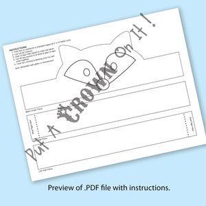 Fox Paper Crown COLOR YOUR OWN - Printable - Etsy