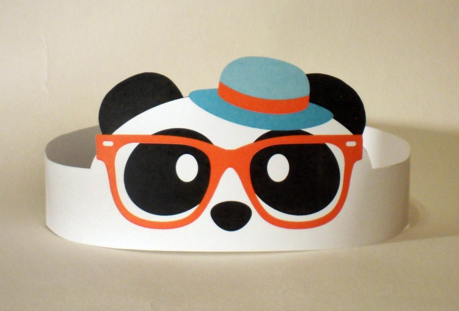 Hipster Panda Paper Crown Printable - Etsy