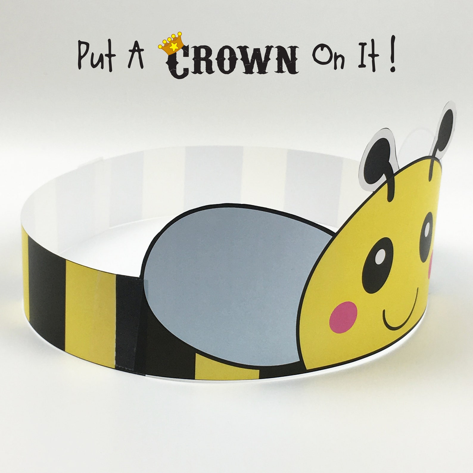 Bee Paper Crown - Printable - Etsy
