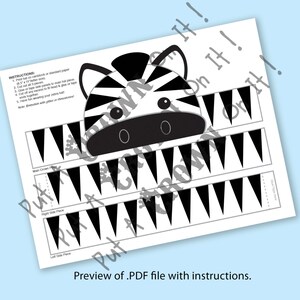 Zebra Paper Crown - Printable - Etsy