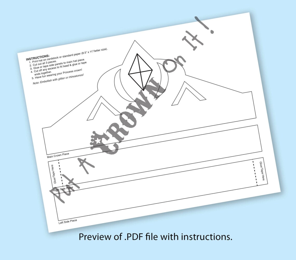 Ice Princess Crown COLOR YOUR OWN Printable - Etsy