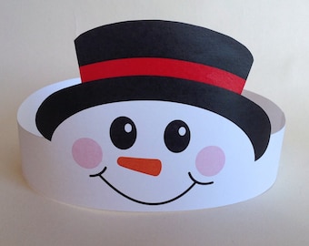 Snowman Paper Party Hat/crown, Printable Holiday/christmas Party ...