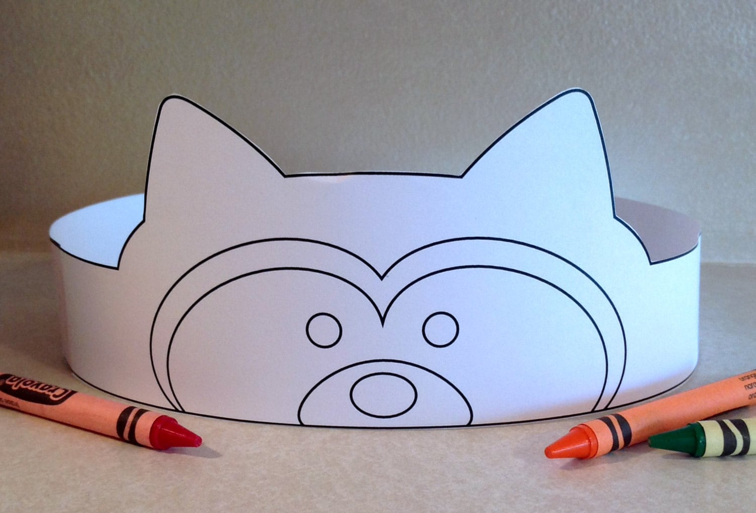 Raccoon Paper Crown COLOR YOUR OWN Printable | Etsy