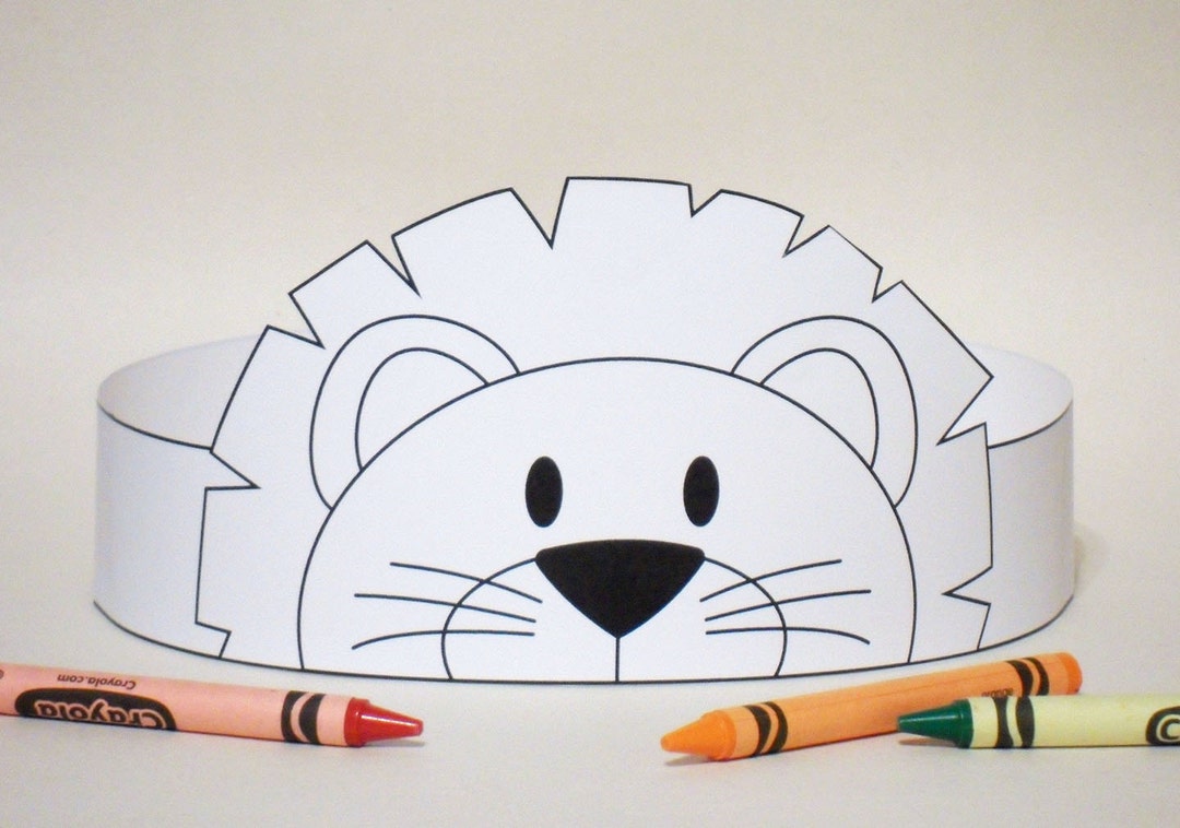 Lion Paper Crown COLOR YOUR OWN - Printable - Etsy