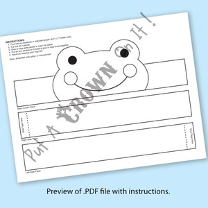 Frog Paper Crown COLOR YOUR OWN - Printable - Etsy