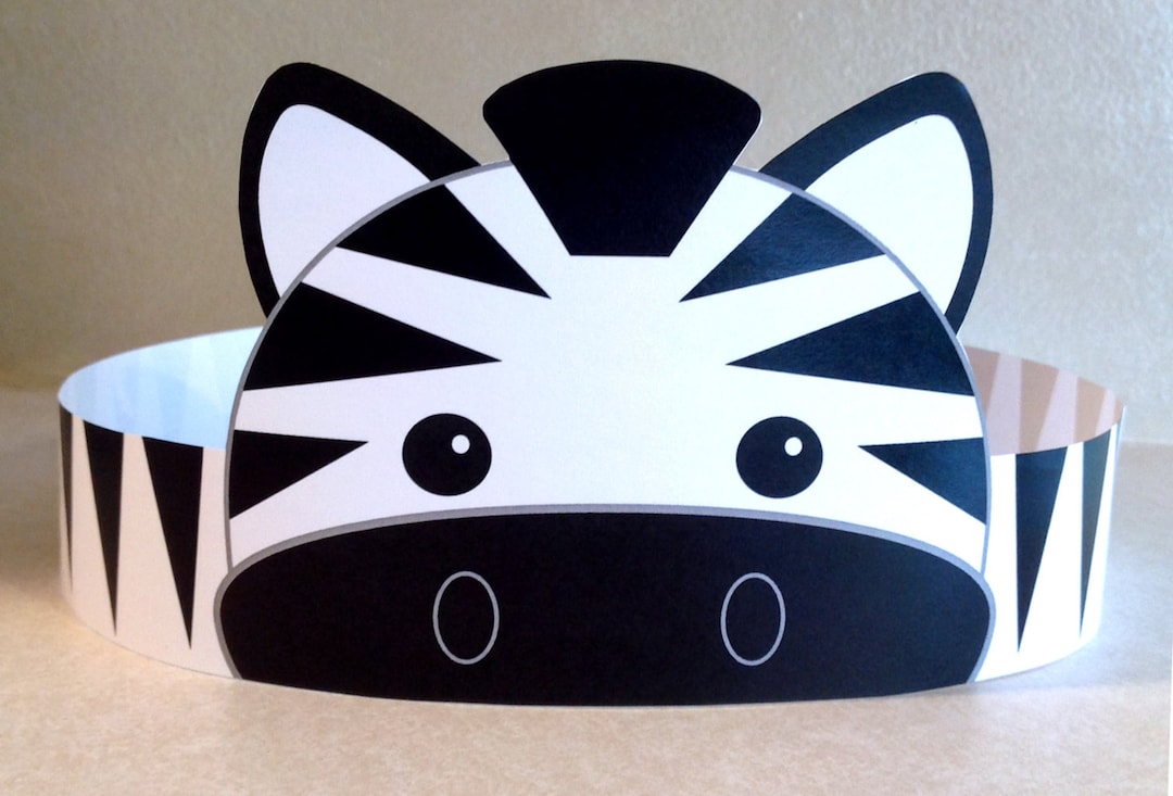 Zebra Paper Crown - Printable - Etsy