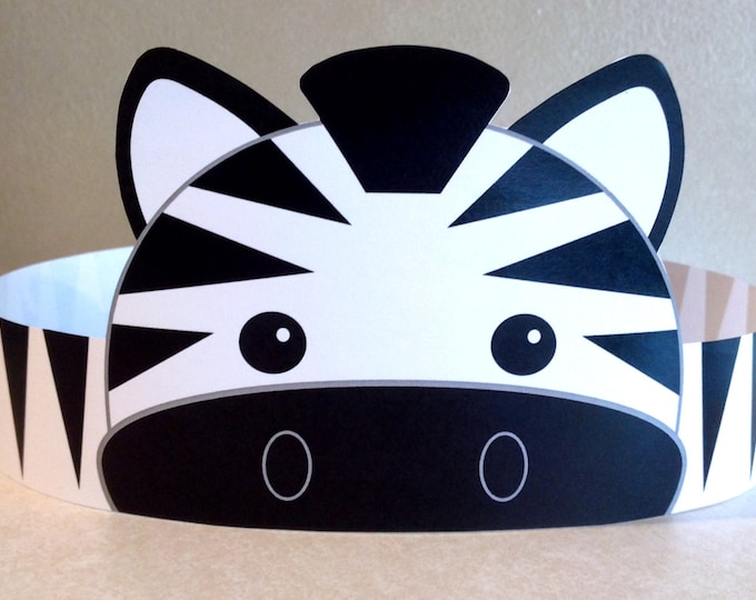 Zebra Paper Crown Printable - Etsy