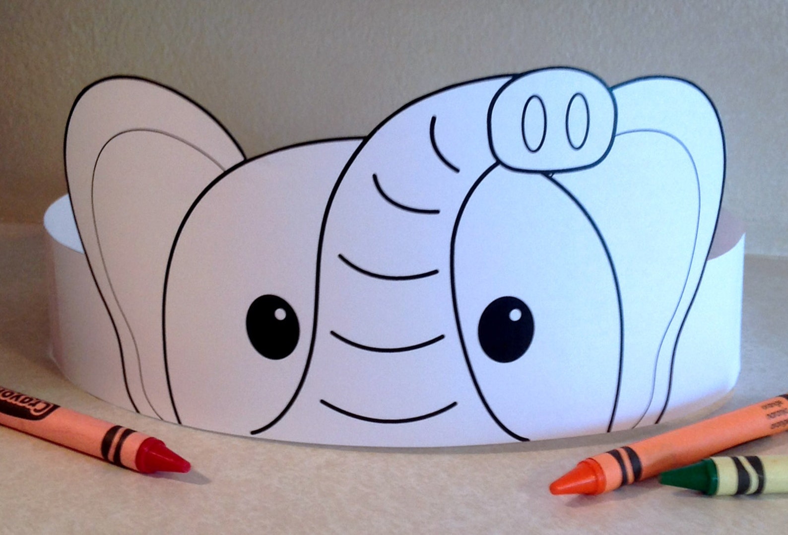 Elephant Paper Crown COLOR YOUR OWN - Printable - Etsy Canada
