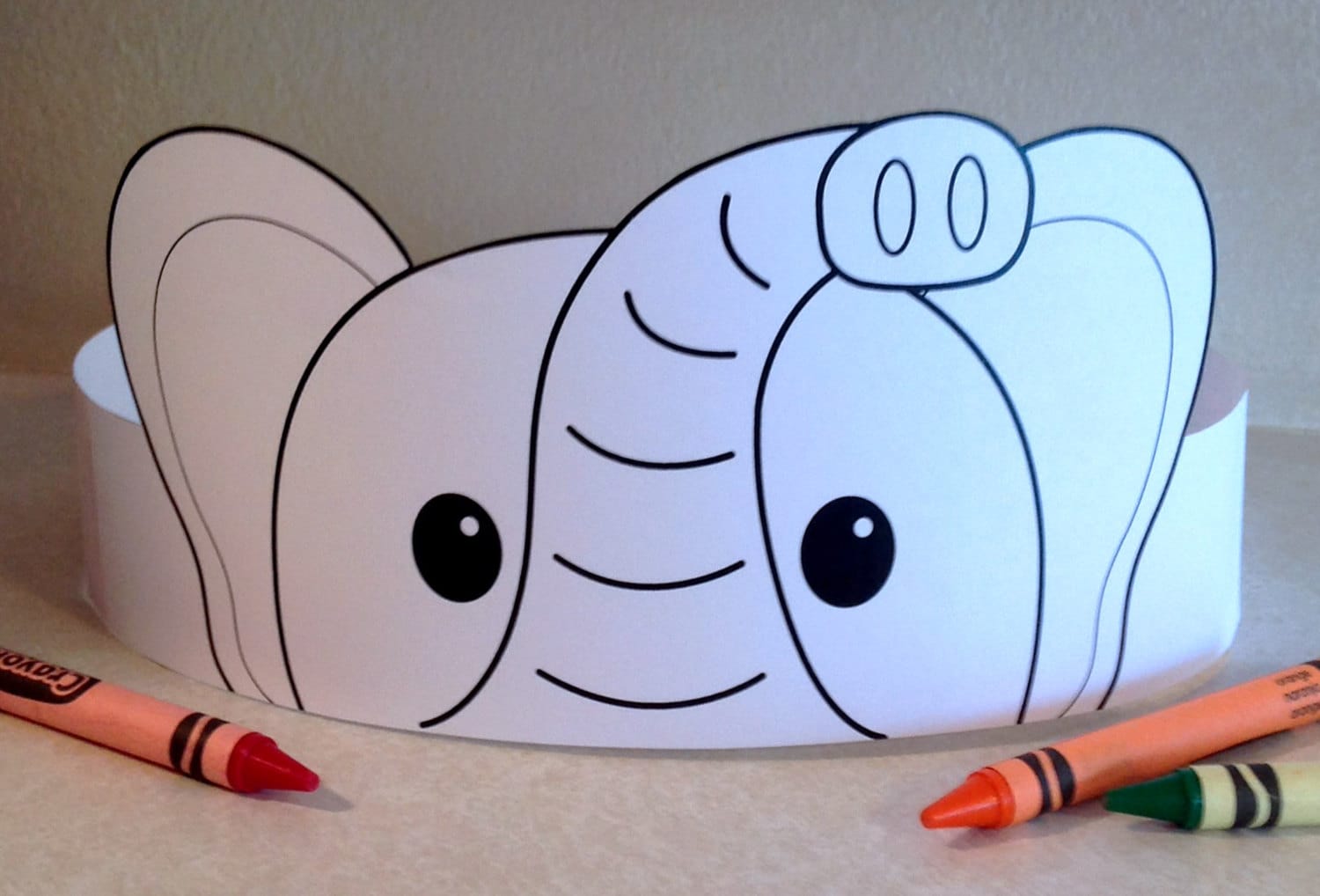 Elephant Paper Crown COLOR YOUR OWN Printable | Etsy