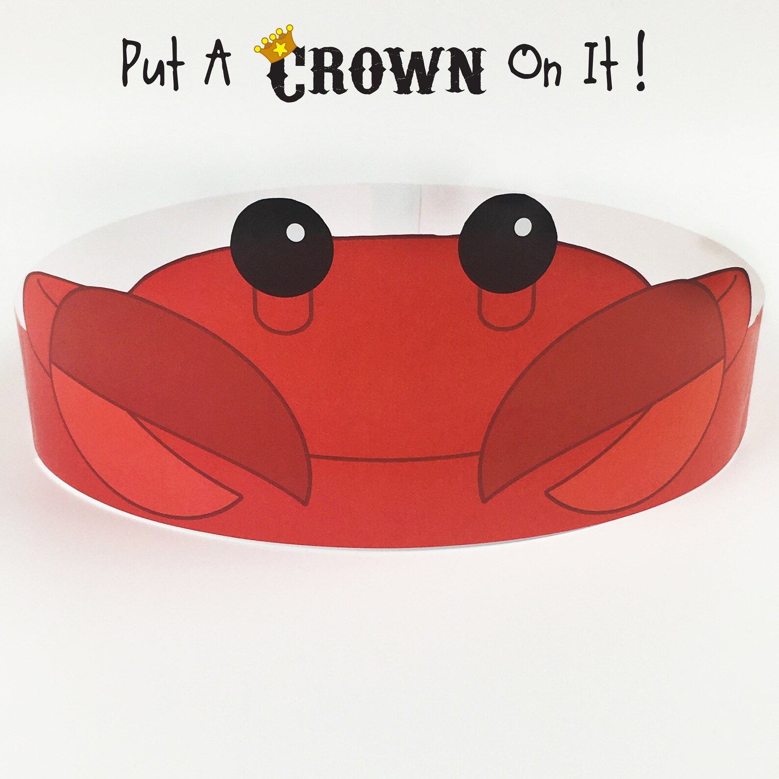 Crab Paper Crown - Printable - Etsy