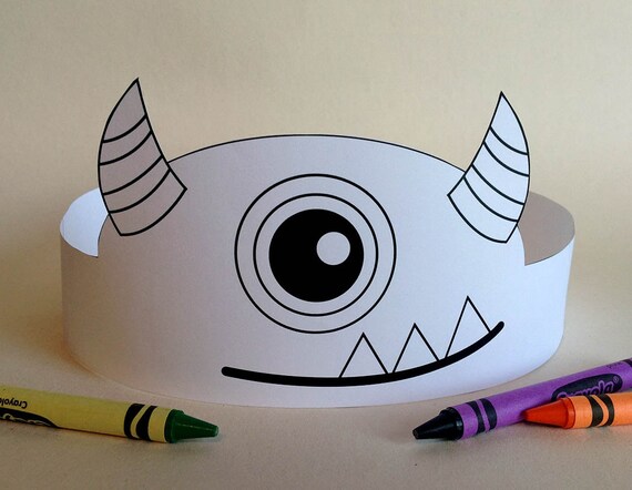 Monster Crown COLOR YOUR OWN Printable - Etsy