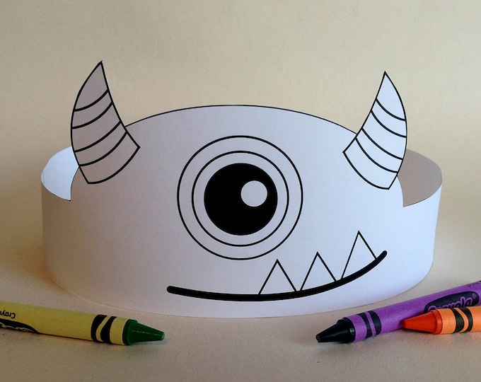 Monster Crown COLOR YOUR OWN Printable - Etsy