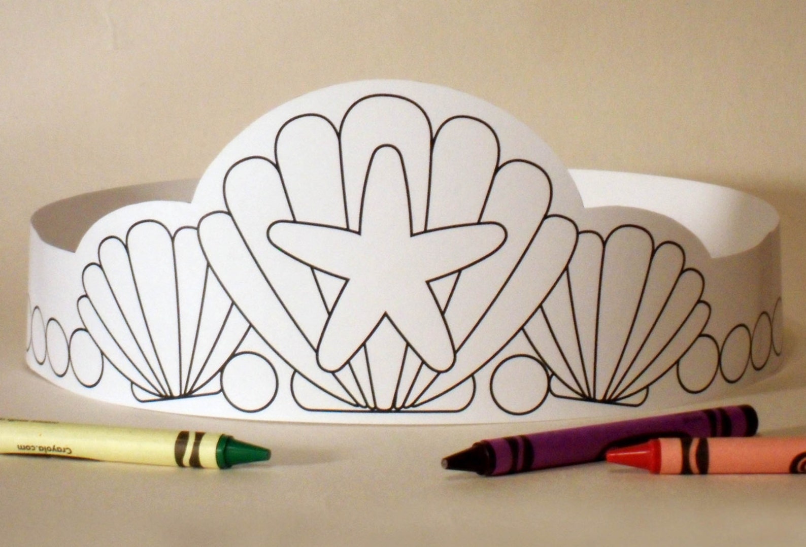 Mermaid Paper Crown COLOR YOUR OWN Printable - Etsy UK