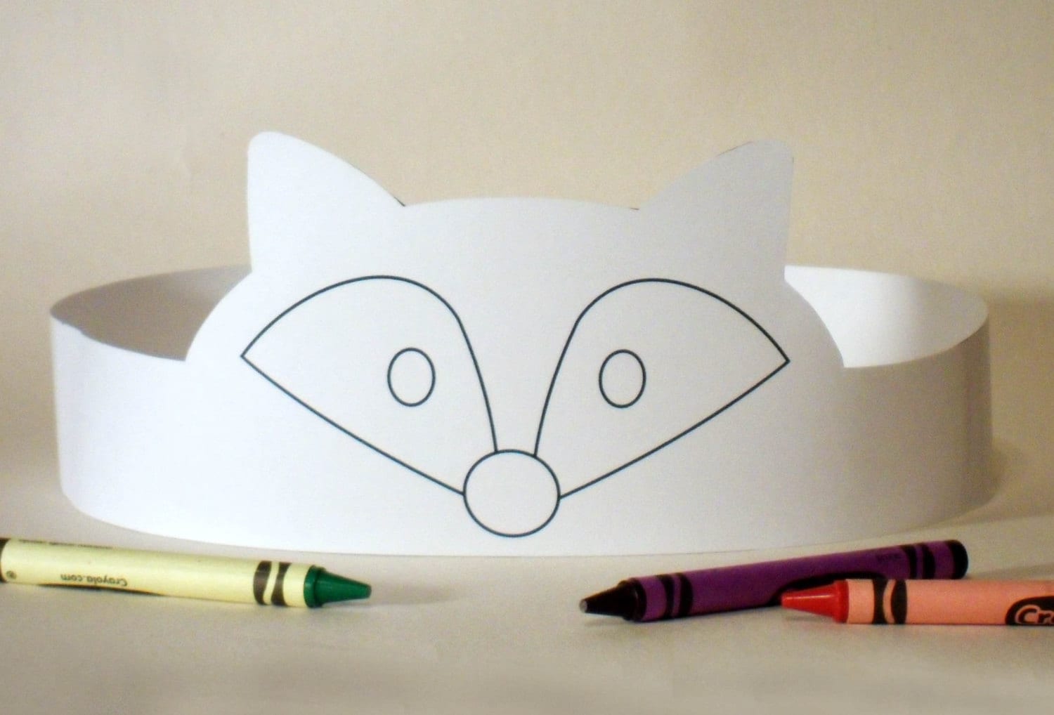 Fox Paper Crown COLOR YOUR OWN - Printable - Etsy