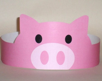 Pig Paper Crown COLOR YOUR OWN Printable - Etsy