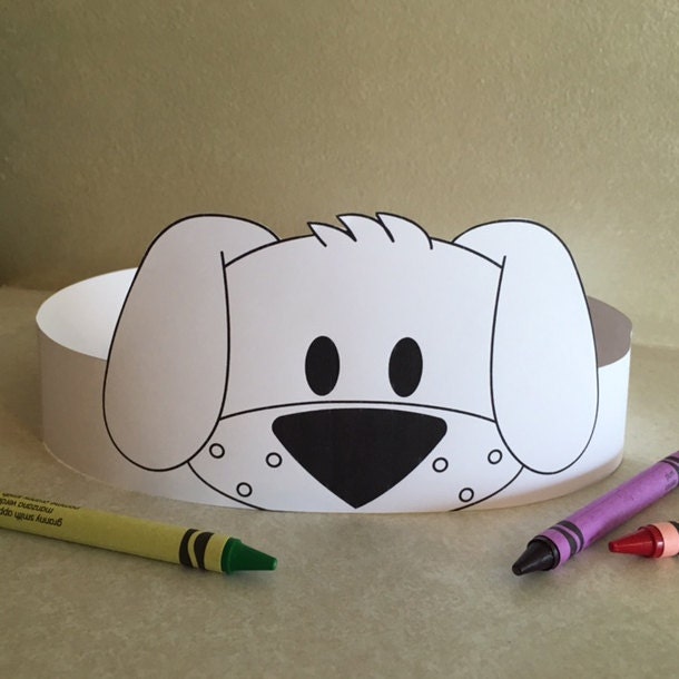 Puppy Paper Crown COLOR YOUR OWN - Printable - Etsy