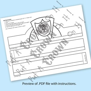 Fire Fighter Paper Crown COLOR YOUR OWN - Printable - Etsy