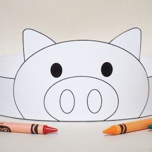 Pig Paper Crown COLOR YOUR OWN - Printable - Etsy
