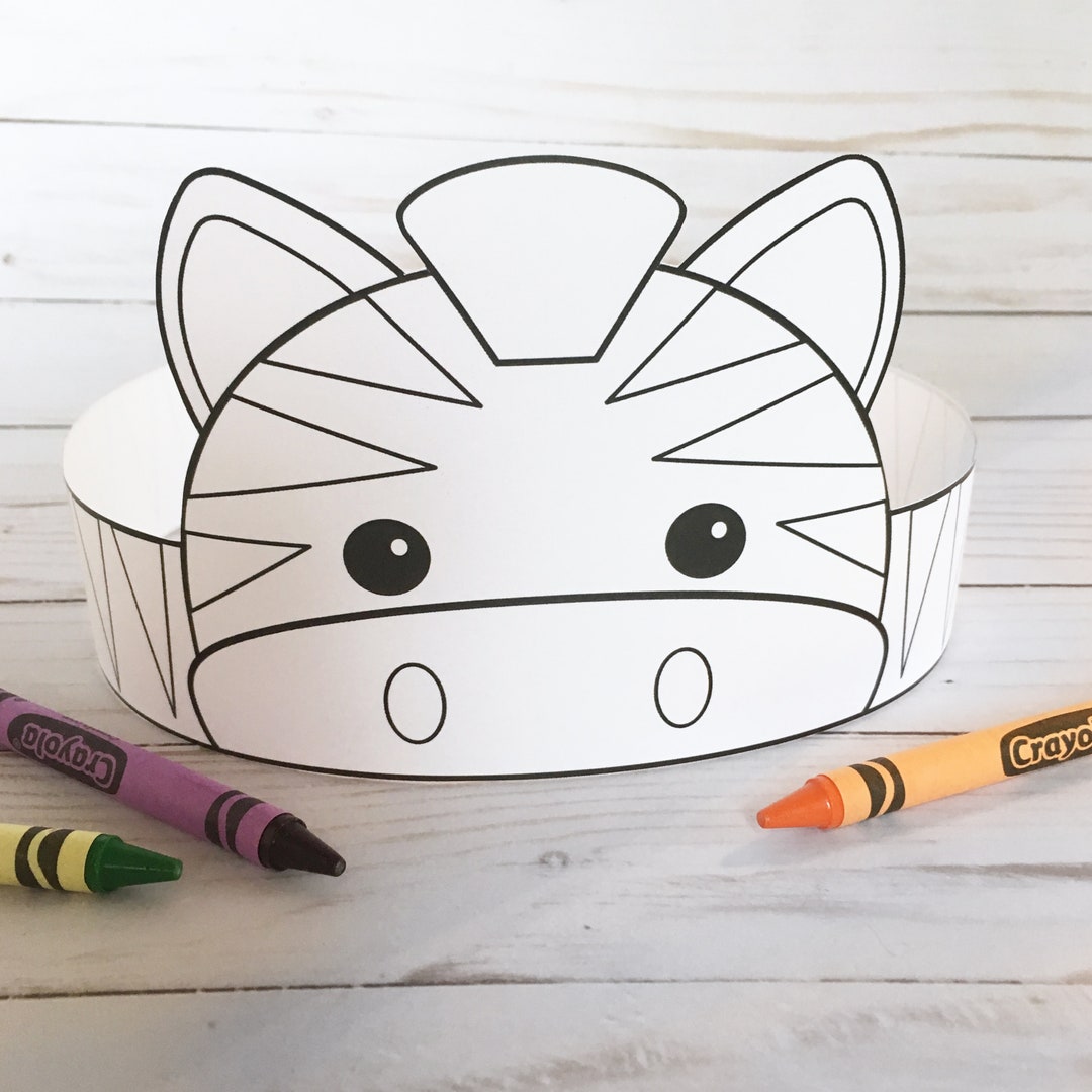 Zebra Paper Crown COLOR YOUR OWN - Printable - Etsy