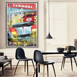 Ford Vs Ferrari, Ford Vs Ferrari Poster, Ford Gt40, Le Mans 1966 - Etsy